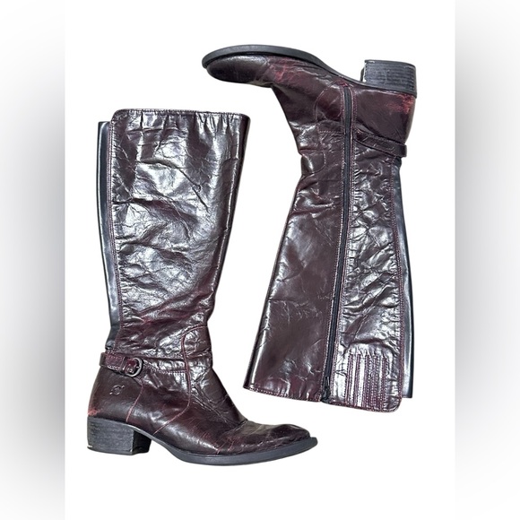 Born | Shoes | Born Oxford Red Tall Leather Boots Womens Sz 9 | Poshmark